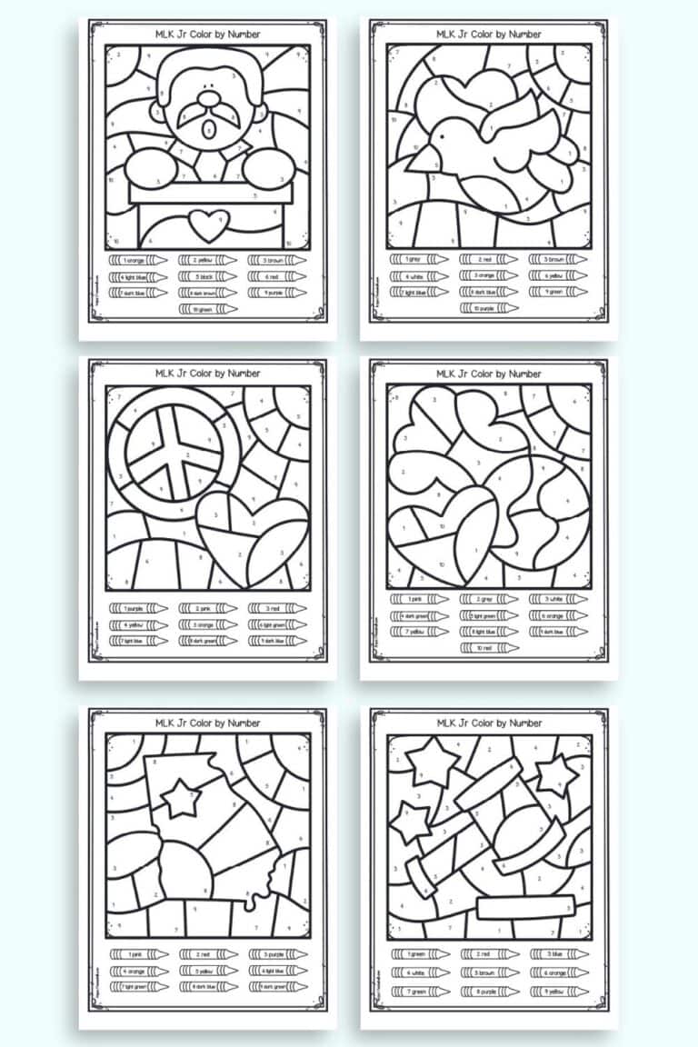 Free Printable Martin Luther King Jr Color by Number - The Artisan Life