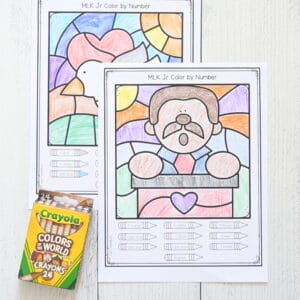 Free Printable Martin Luther King Jr Color by Number - The Artisan Life
