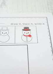 Free Printable Winter Directed Drawing for Kids - The Artisan Life