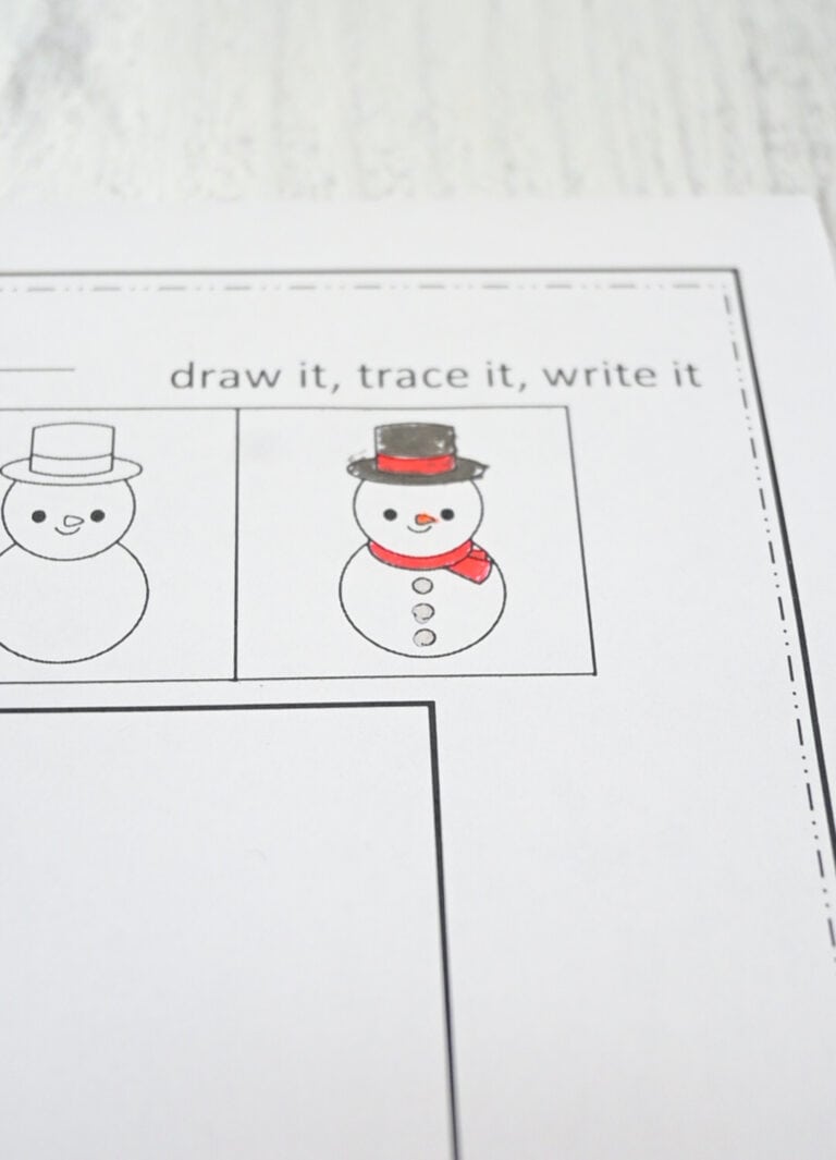 Free Printable Winter Directed Drawing for Kids - The Artisan Life