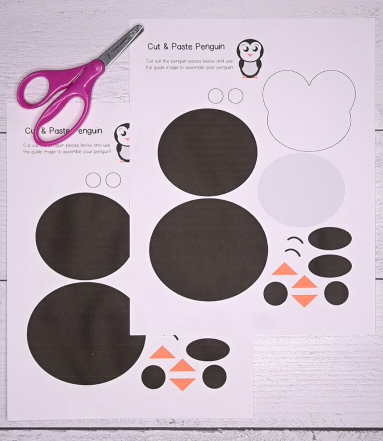 Free Printable Penguin Craft (cut & paste penguin) - The Artisan Life