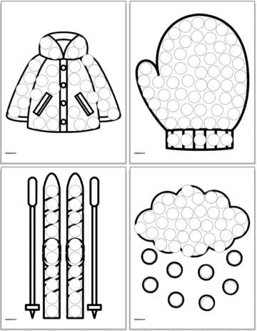 Free Winter Dot Painting Printables - The Artisan Life