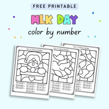 Free Printable Martin Luther King Jr Color by Number - The Artisan Life