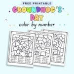 Free Printable Groundhog's Day Color by Number - The Artisan Life