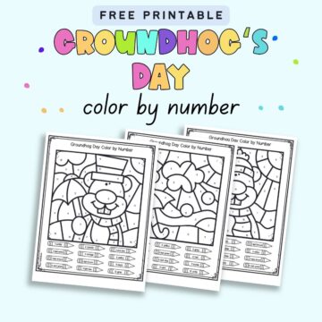 Free Printable Groundhog's Day Color by Number - The Artisan Life