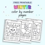 Color by Number Winter Worksheets - The Artisan Life