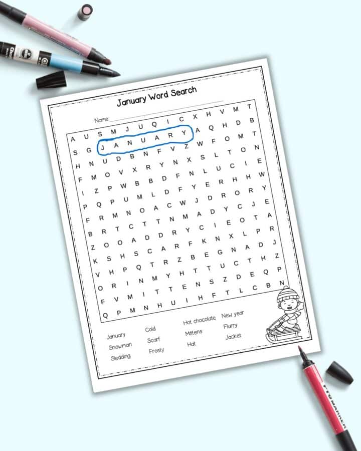 January Word Search Free Printable Pdf - Word Search Maker