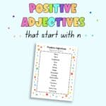 Positive Words that Start with N (+ free printable poster!) - The ...