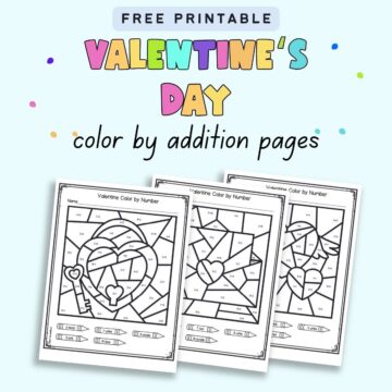 Free Printable Valentine's Day Addition Color by Number - The Artisan Life