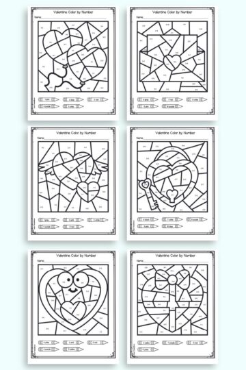 Free Printable Valentine's Day Addition Color by Number - The Artisan Life