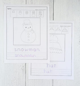 Free Printable Winter Directed Drawing for Kids - The Artisan Life