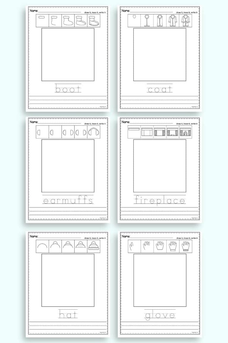 Free Printable Winter Directed Drawing for Kids - The Artisan Life