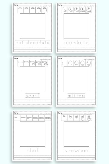 Free Printable Winter Directed Drawing for Kids - The Artisan Life
