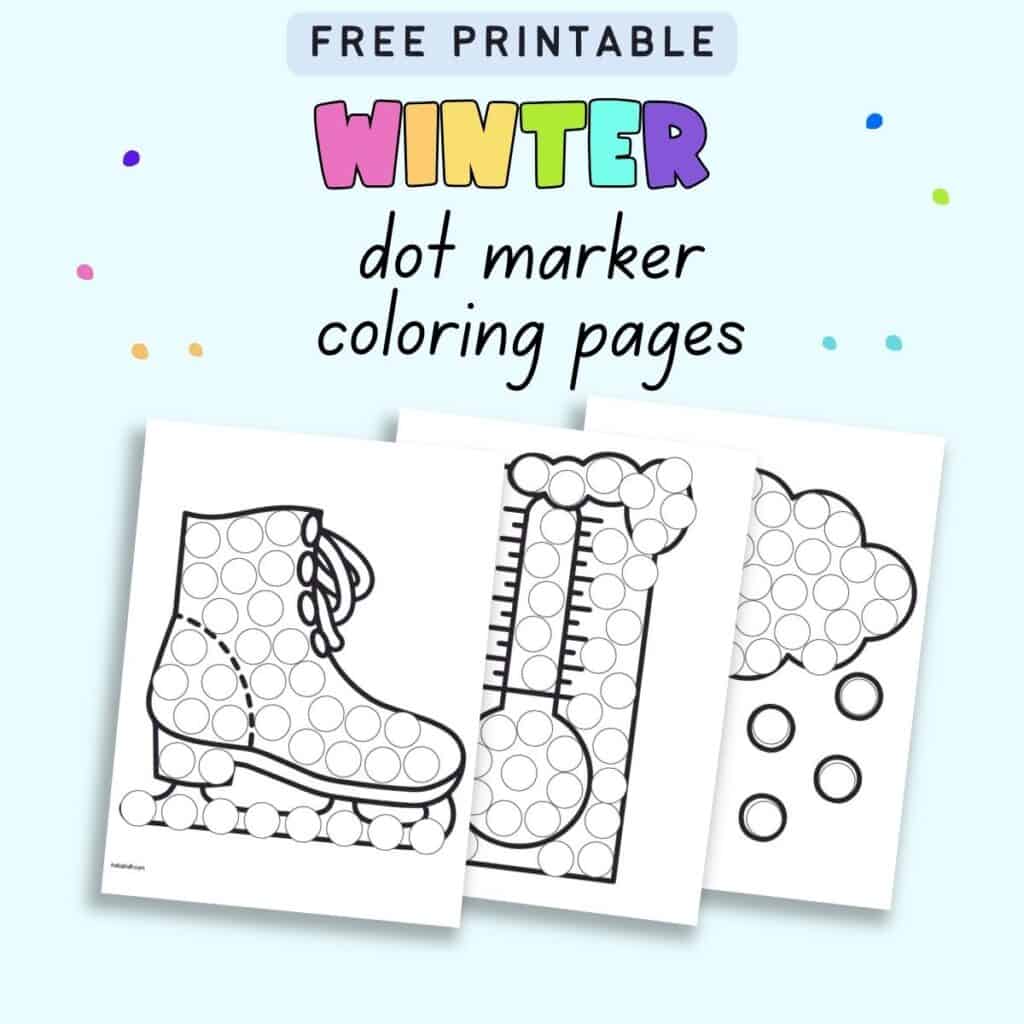 Free Winter Dot Painting Printables - The Artisan Life