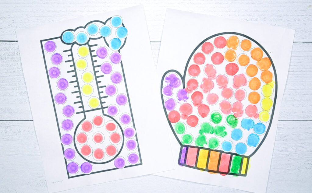Free Winter Dot Painting Printables - The Artisan Life