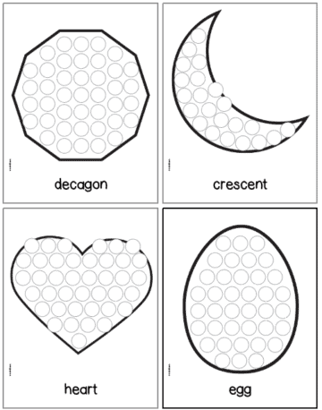 Free Printable Shapes Dot Marker Coloring Pages - The Artisan Life