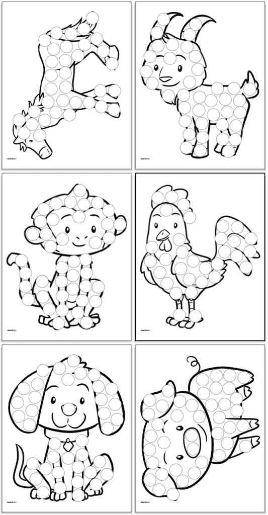 Free Printable Chinese Zodiac Animal Dot Marker Pages - The Artisan Life