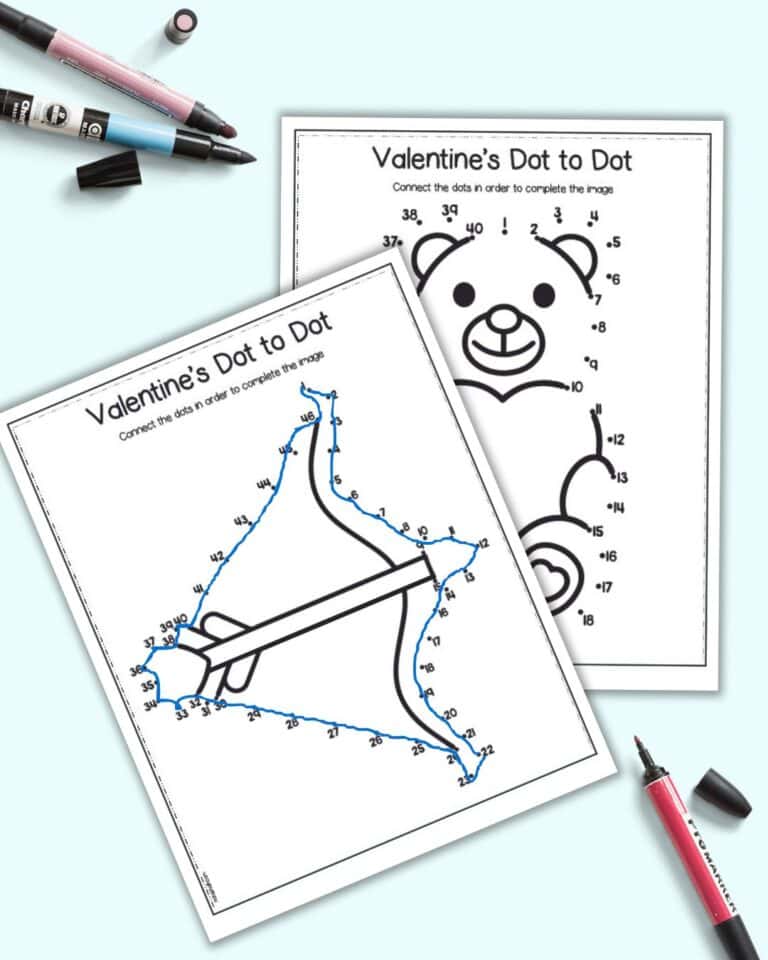 Valentine's Day Connect the Dots Free Printables - The Artisan Life