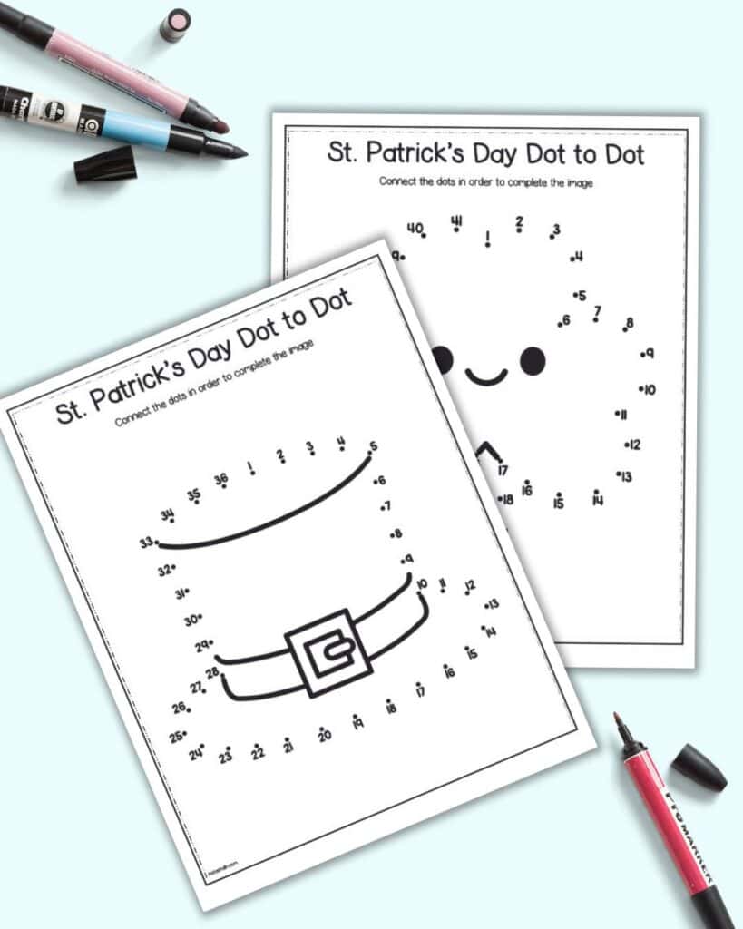 St. Patrick's Day Connect the Dots Free Printables - The Artisan Life