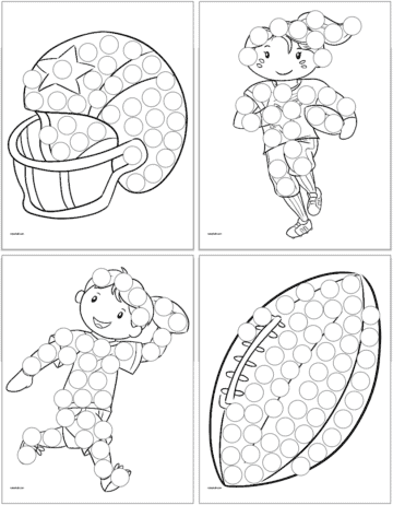Free Printable Football Dot Marker Coloring Pages - The Artisan Life