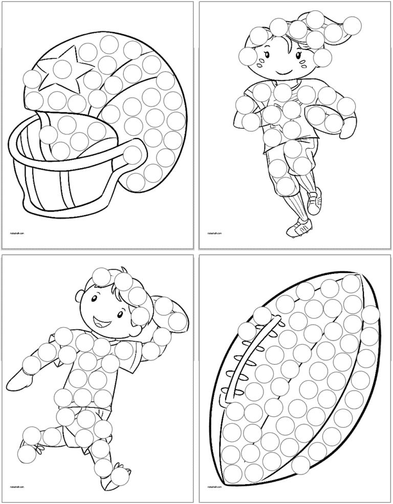Free Printable Football Dot Marker Coloring Pages - The Artisan Life