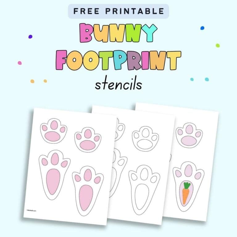Free Easter Bunny Footprint Stencil Printable - The Artisan Life