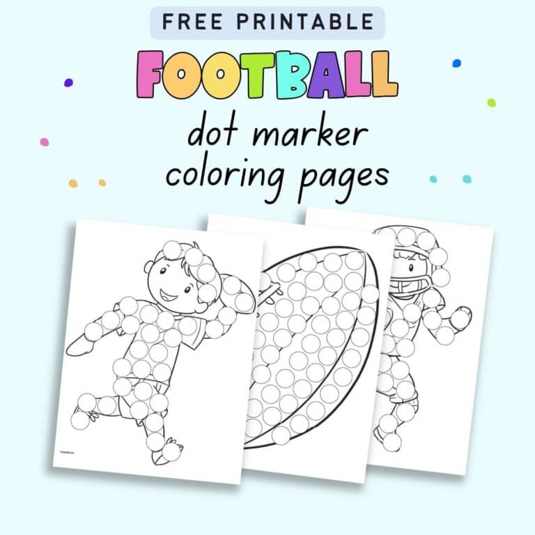 Free Printable Football Dot Marker Coloring Pages - The Artisan Life