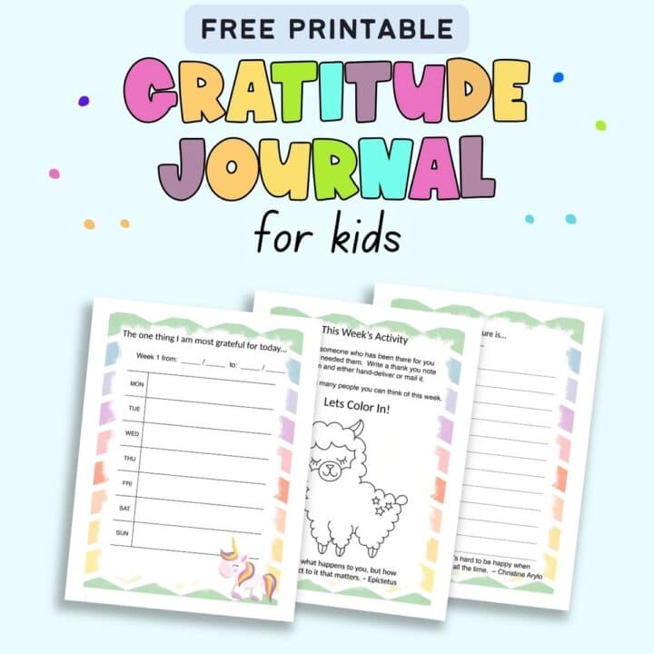 Printable Gratitude Journal for Kids (to help your child develop an ...