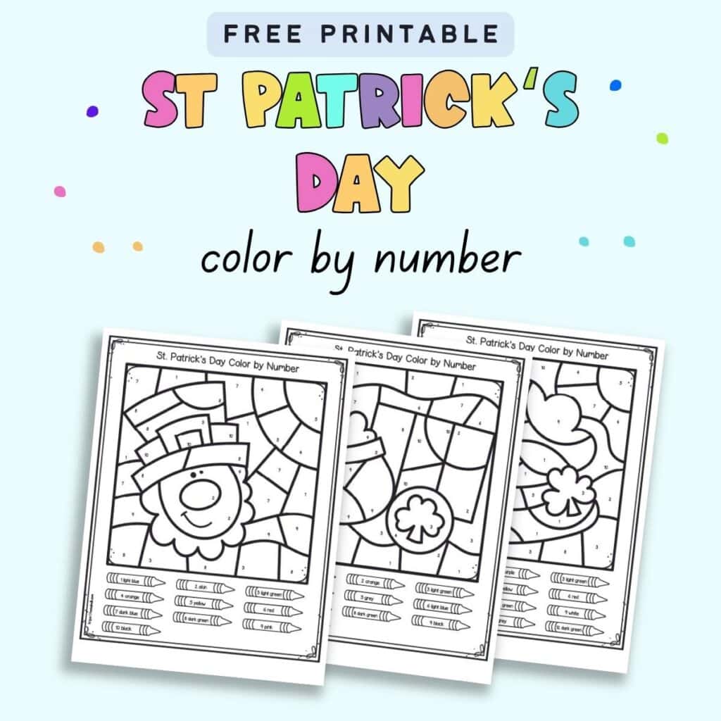 Free Printable St. Patrick's Day Color by Number - The Artisan Life