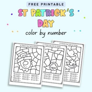 Free Printable St. Patrick's Day Color by Number - The Artisan Life