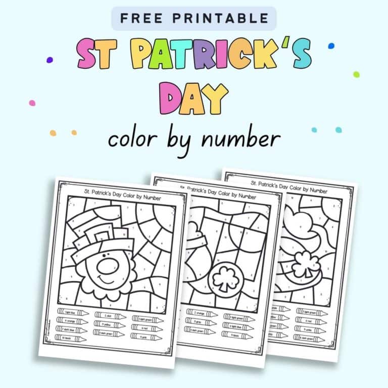 Free Printable St. Patrick's Day Color by Number - The Artisan Life