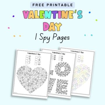 Free Valentine's I Spy Printables - The Artisan Life