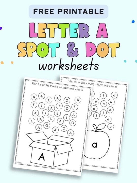 Free Printable Letter A Color by Number Worksheets - The Artisan Life