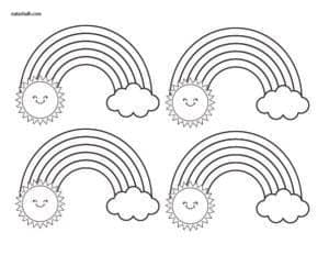 Free Printable Rainbow with Clouds Templates - The Artisan Life