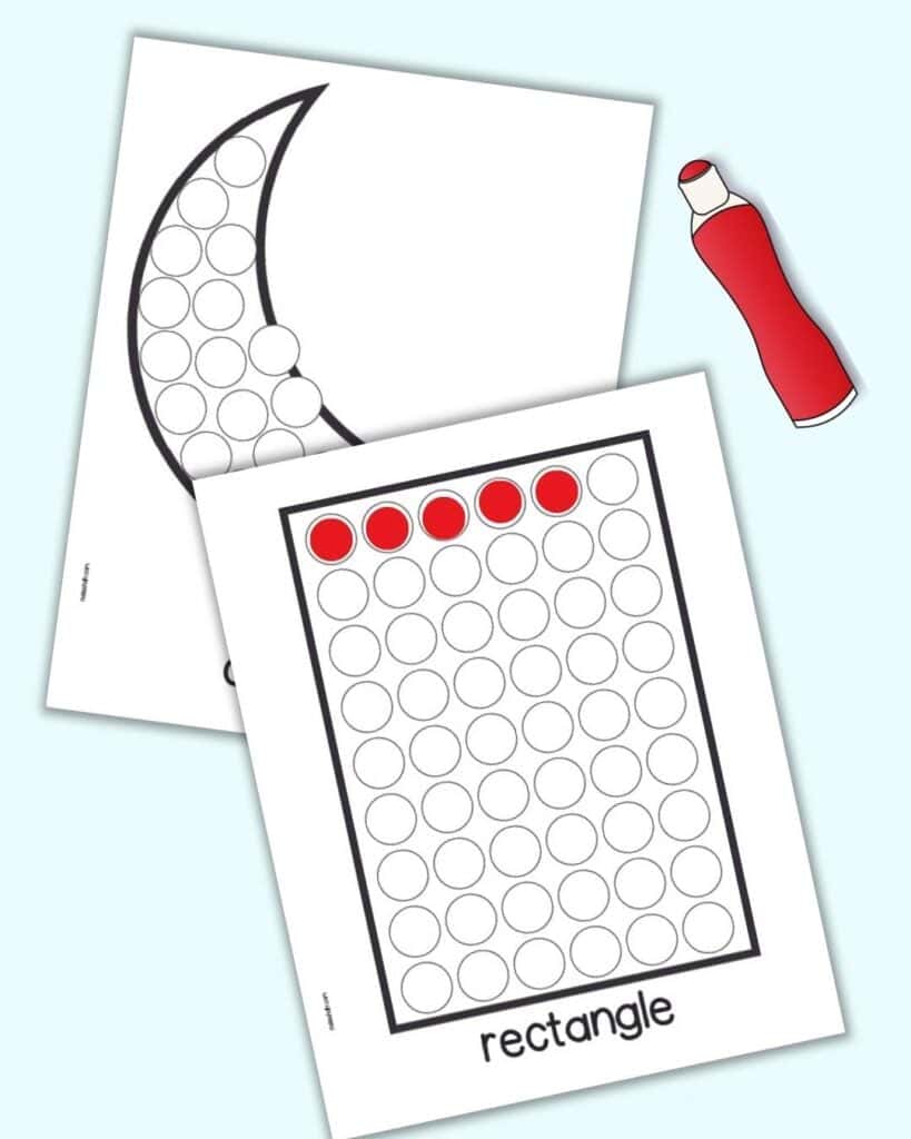 Free Printable Shapes Dot Marker Coloring Pages - The Artisan Life