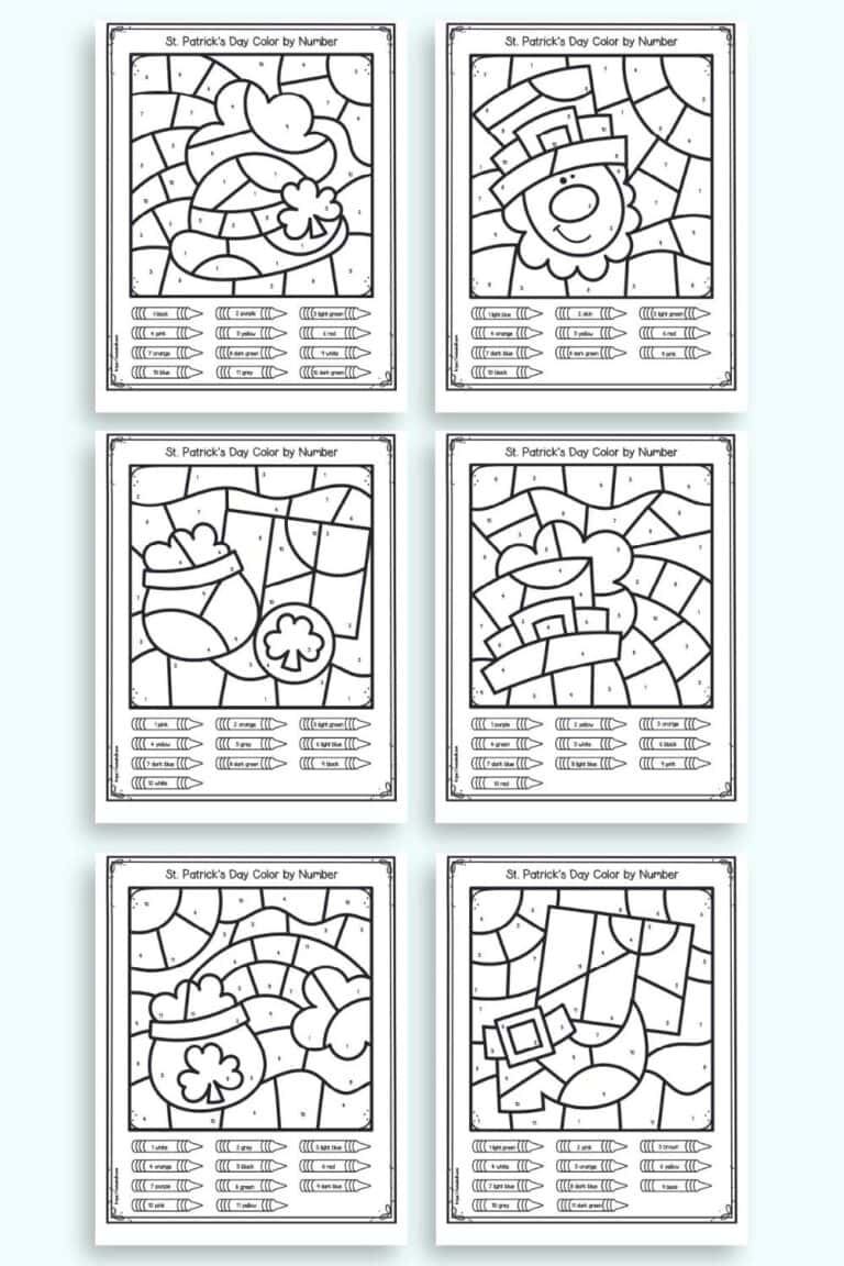 Free Printable St. Patrick's Day Color by Number - The Artisan Life