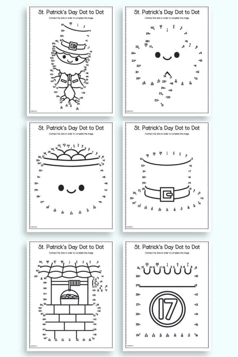St. Patrick's Day Connect the Dots Free Printables - The Artisan Life