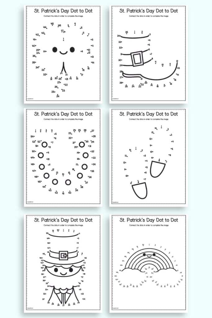 St. Patrick's Day Connect the Dots Free Printables - The Artisan Life