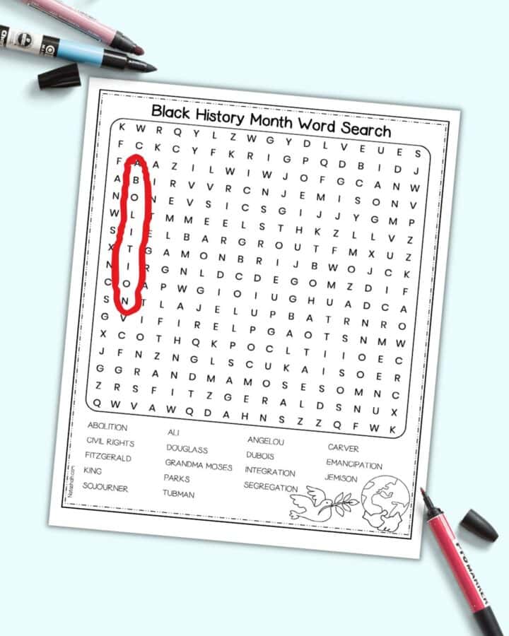 Free Printable Black History Month Word Search - The Artisan Life