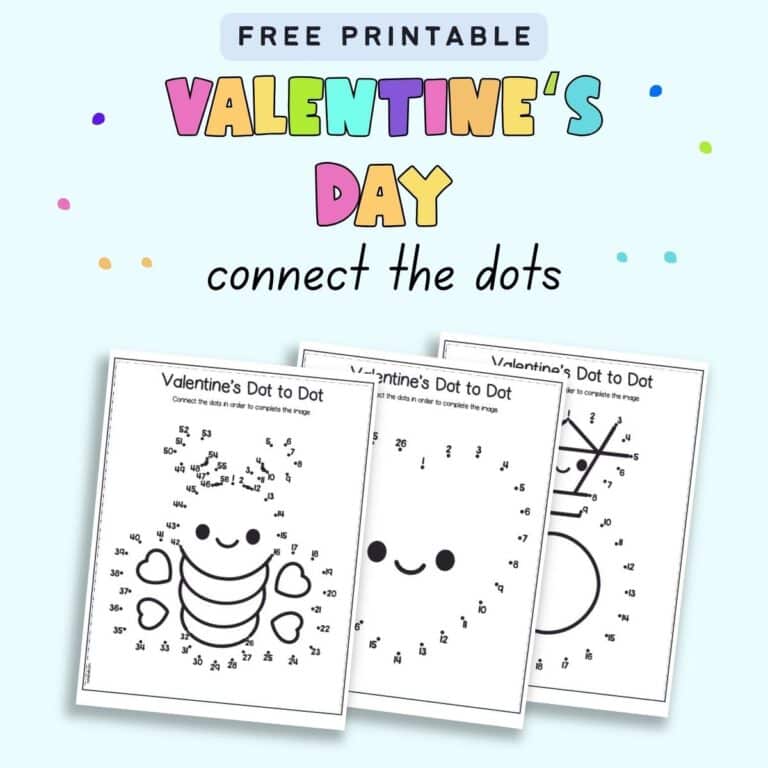 Valentine's Day Connect the Dots Free Printables - The Artisan Life