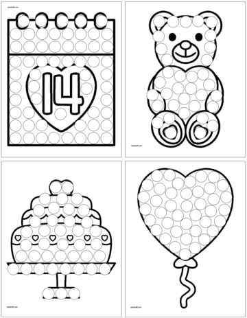 Free Valentine's Day Dot Painting Printables - The Artisan Life