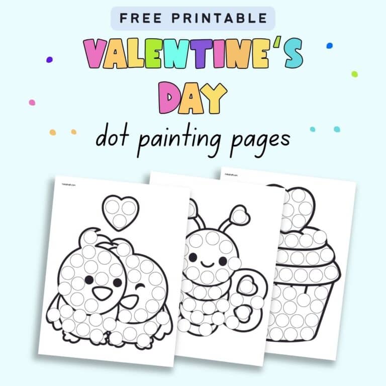 Free Valentine's Day Dot Painting Printables - The Artisan Life