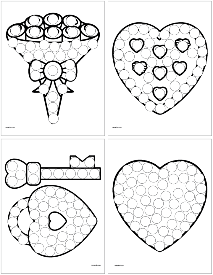 Free Valentine's Day Dot Painting Printables - The Artisan Life