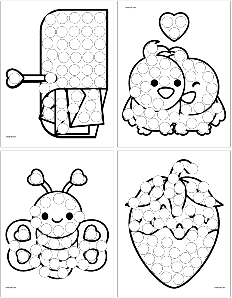 Free Valentine's Day Dot Painting Printables - The Artisan Life