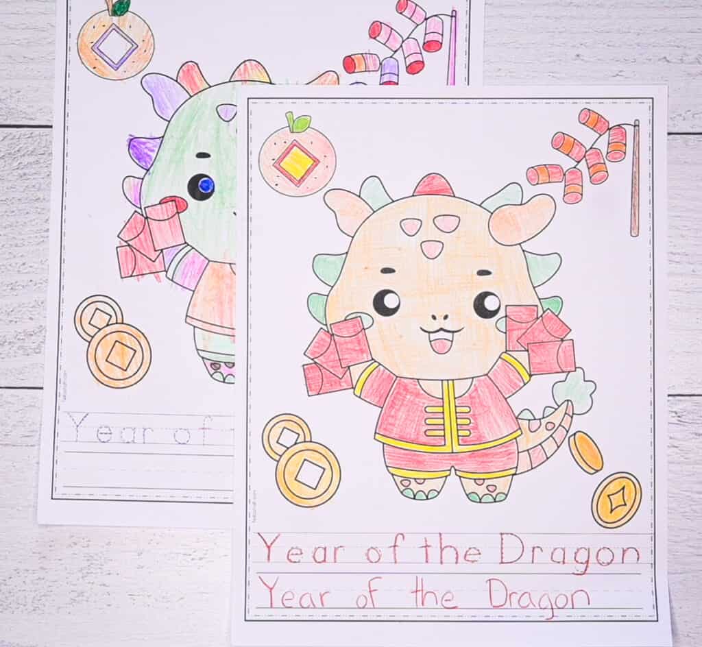 Free Printable Year of the Dragon Worksheet for Kindergartens - The ...