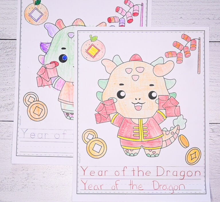 Free Printable Year of the Dragon Worksheet for Kindergartens - The ...