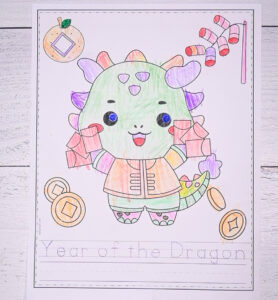 Free Printable Year of the Dragon Worksheet for Kindergartens - The ...