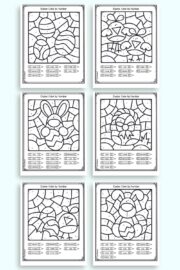 Free Printable Color by Number Easter Worksheets - The Artisan Life