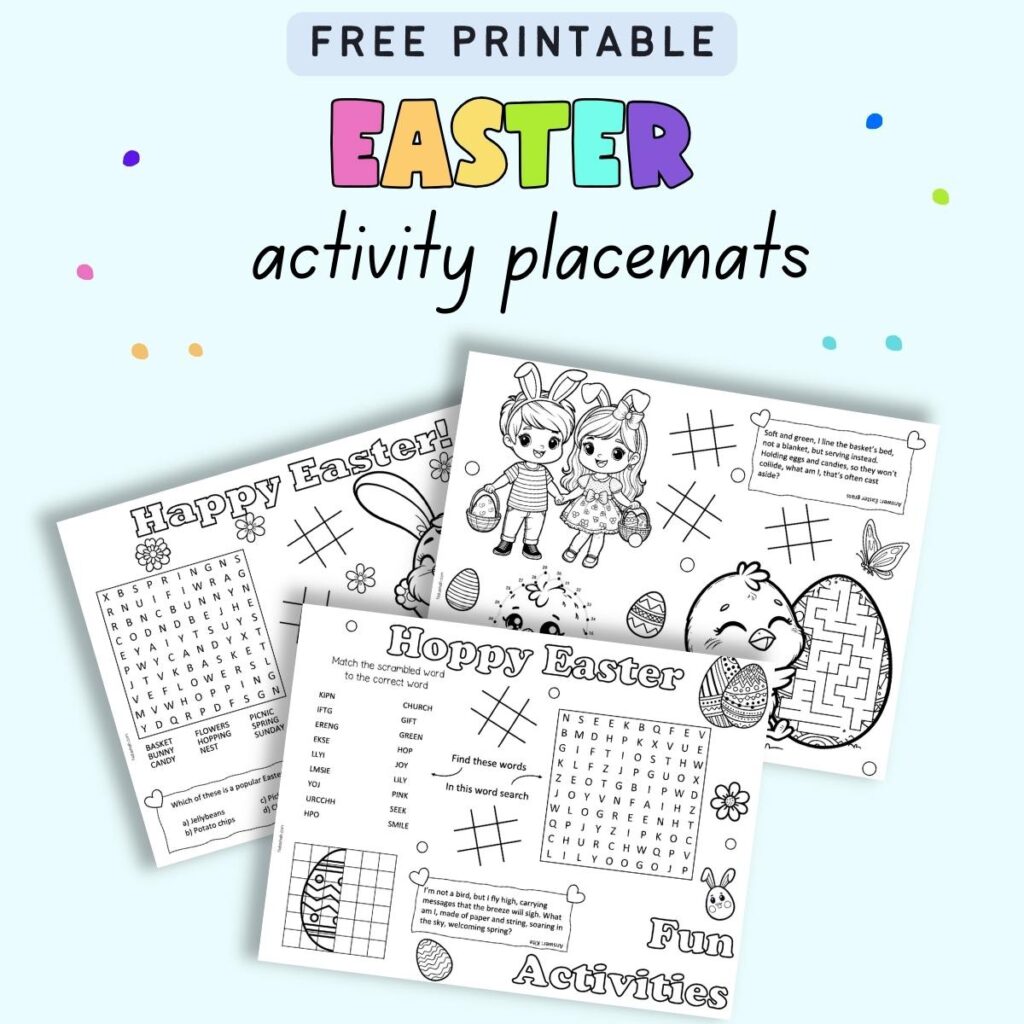 Free Easter Placemat Printables - The Artisan Life