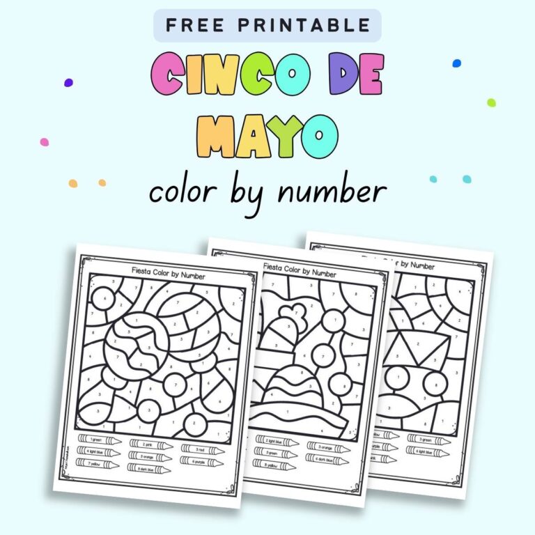 Free Printable Cinco de Mayo Color by Number - The Artisan Life